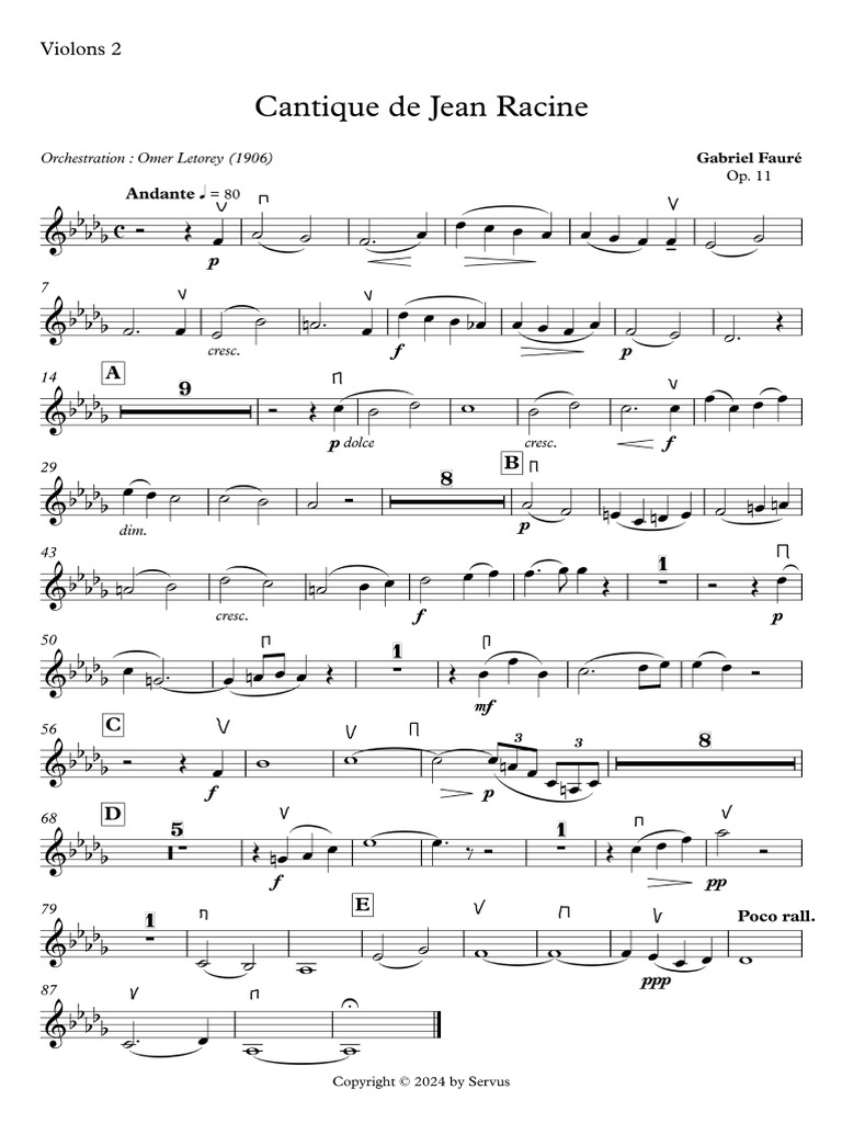 Fauré - VLN 2 | PDF