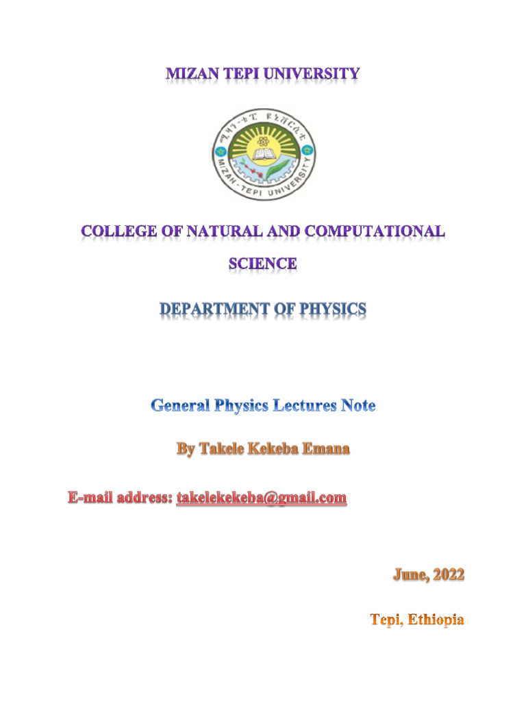 General Physics Ch. (1-2) Lecture Note | PDF | Euclidean Vector | Observational Error