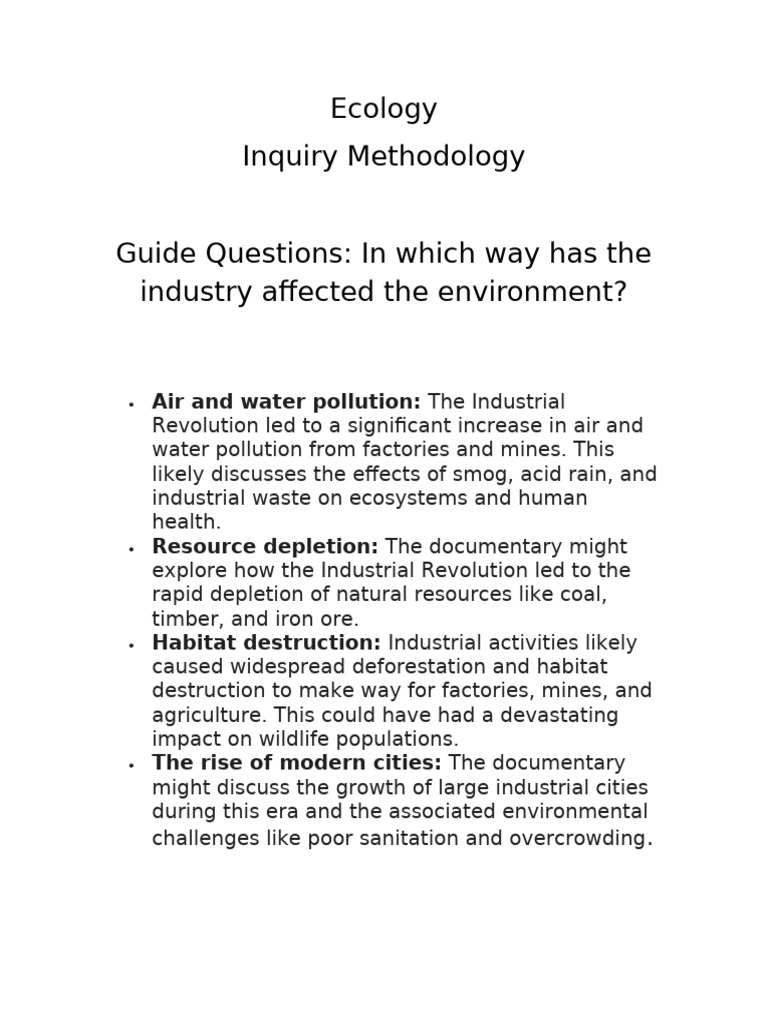 Ecology Inquiry Methodology | PDF