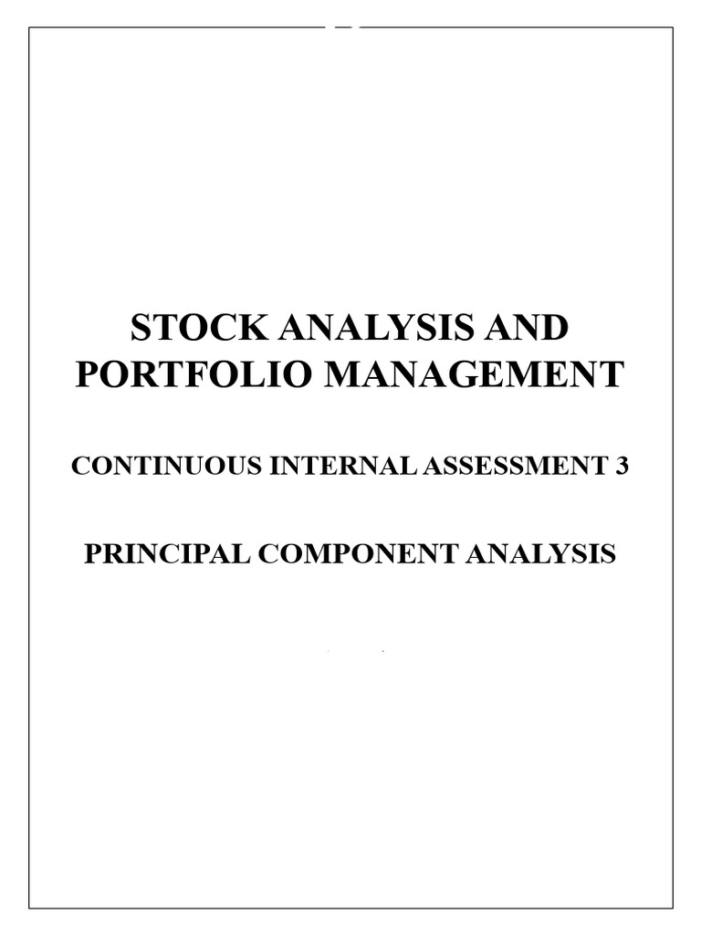 CIA 3 Report | PDF | Principal Component Analysis | Beta (Finance)