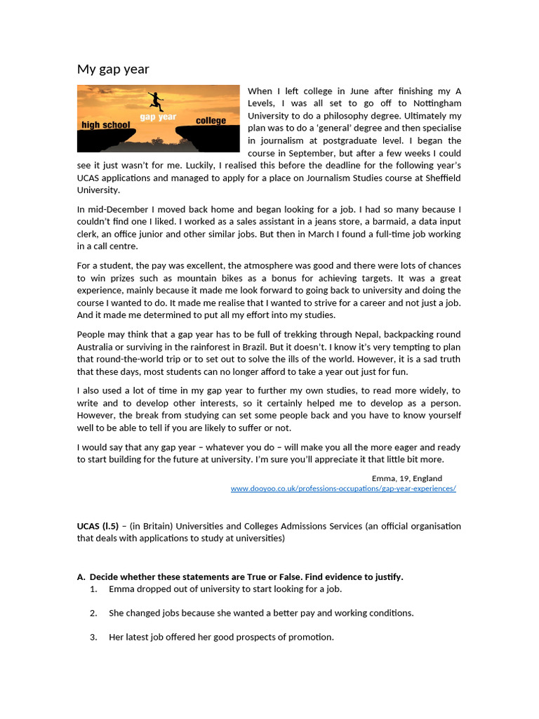 My gap year | PDF