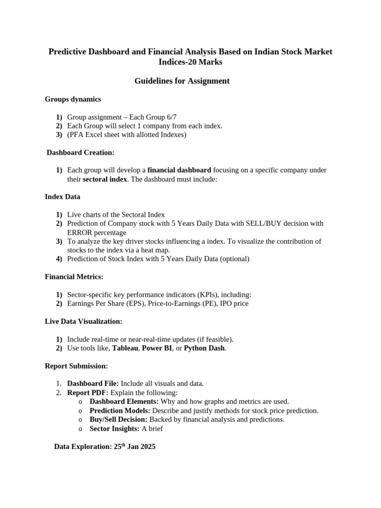 Guidelines for Assignment | PDF