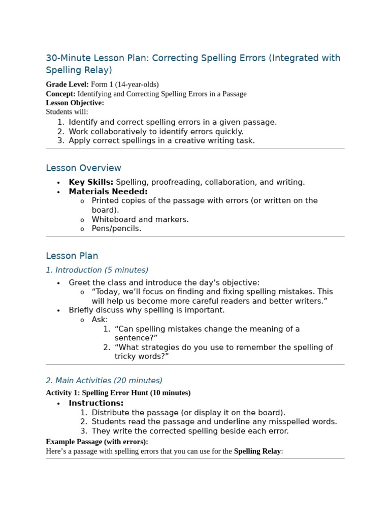 English lesson 2 | PDF | Spelling