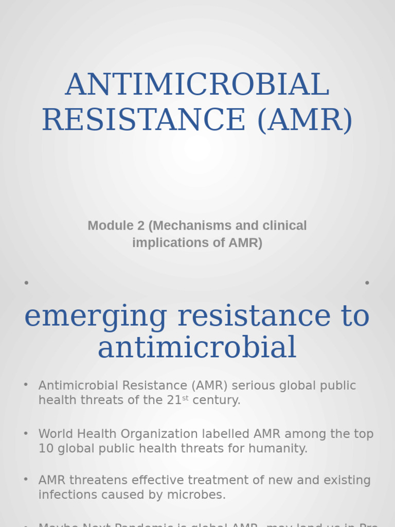 AMR Module 2 Print Version | PDF | Antimicrobial Resistance | Infection