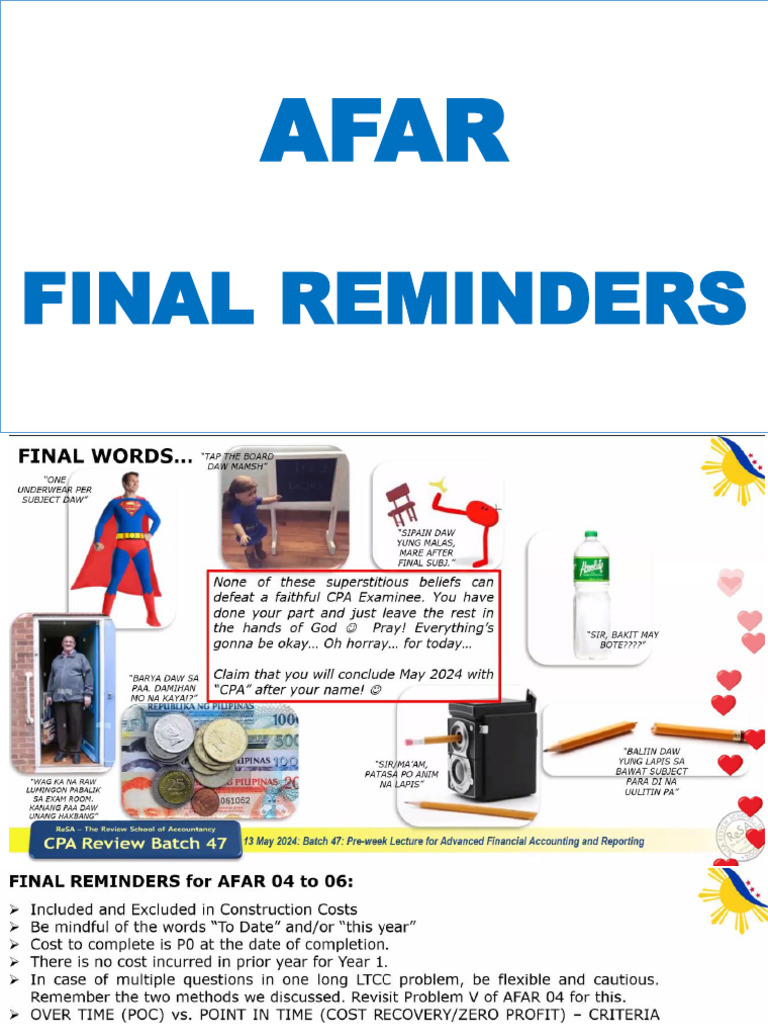 Afar Final Reminders | PDF