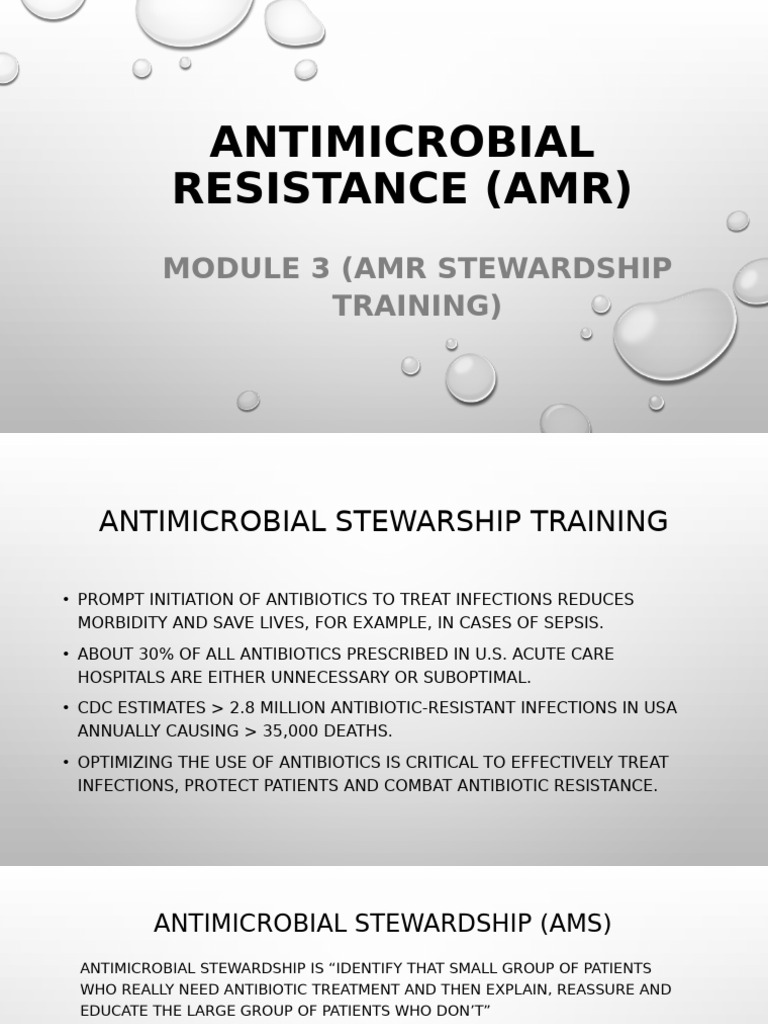 ANTIMICROBIAL RESISTANCE Module 3 Stewardship Print Version | PDF ...