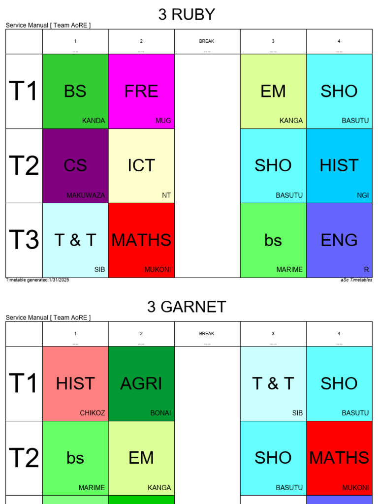 Class Timetable Weekend Final - 082539 | PDF