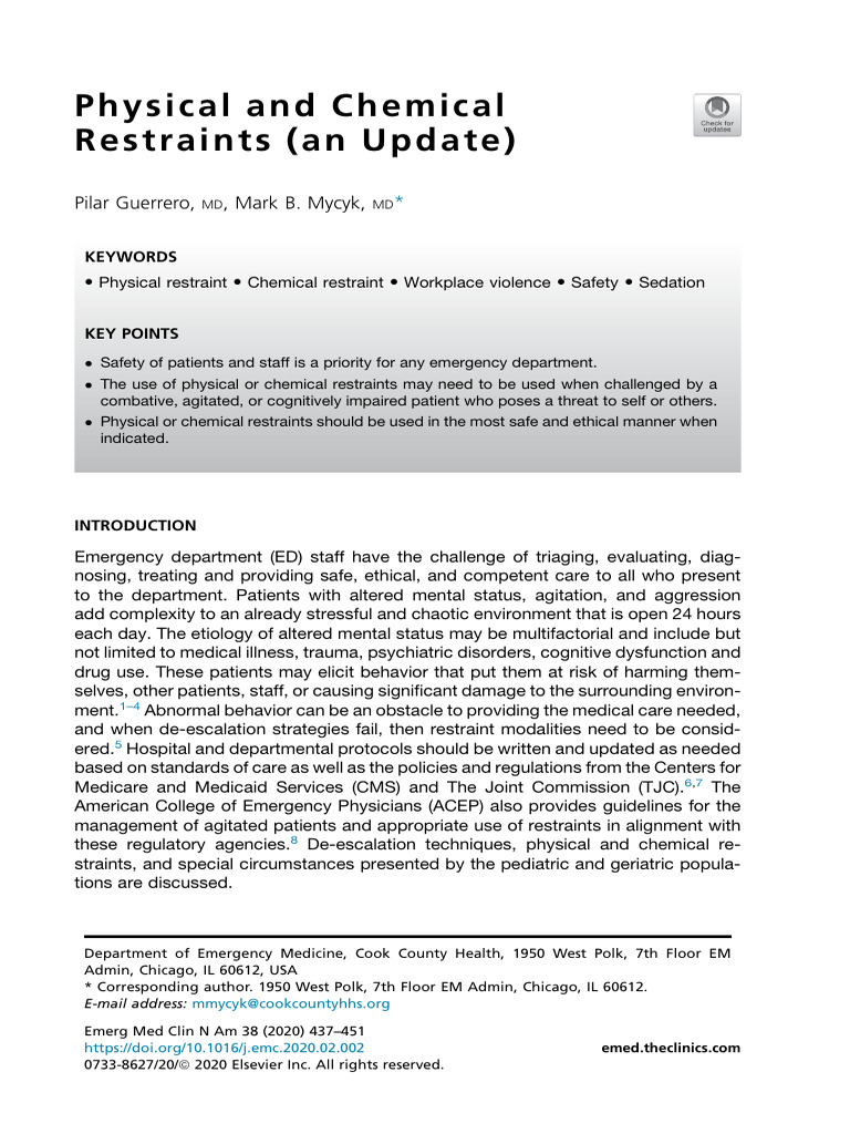 Agitado 2 - 2020 Physical and Chemical Restraints | PDF | Antipsychotic ...