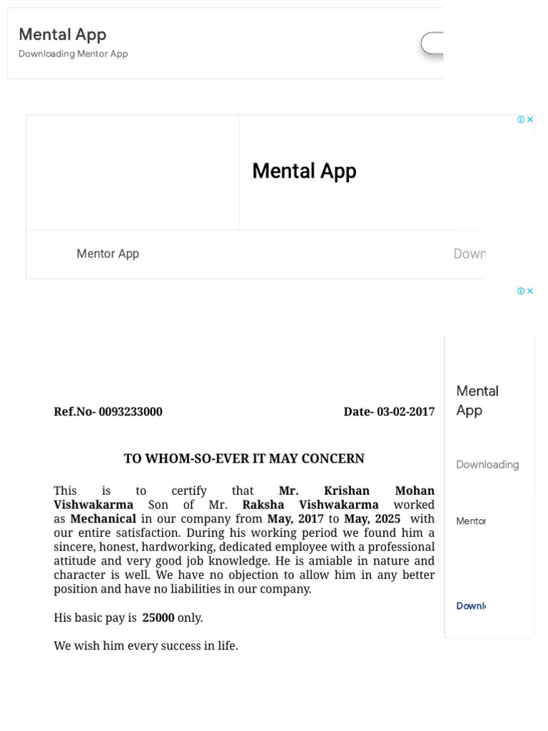Experience Certificate (2) | PDF