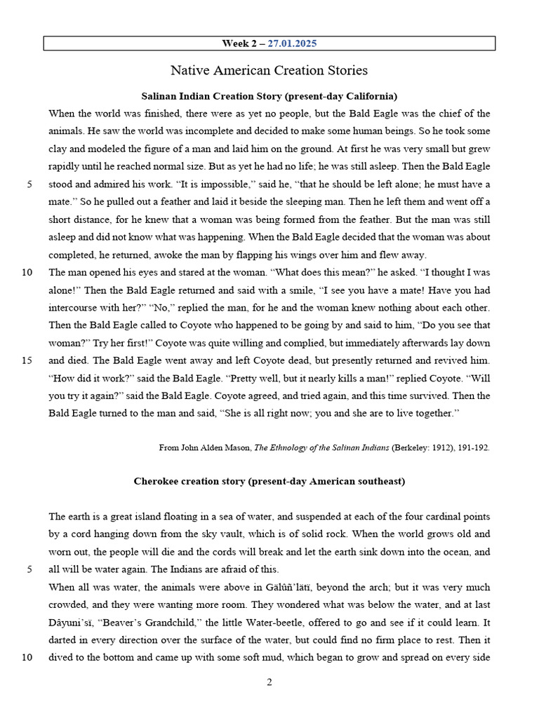 Native American Creation Myths Explained | PDF