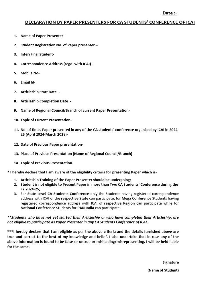 Declaration Paper Presenters | PDF