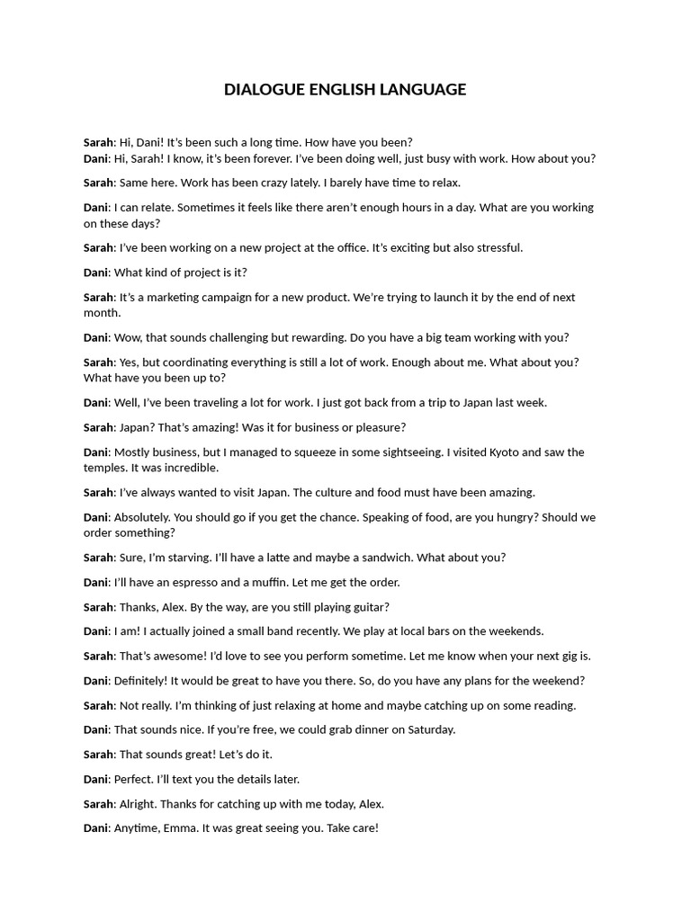 DIALOGUE ENGLISH LANGUAGE (FOR GARUDA) | PDF