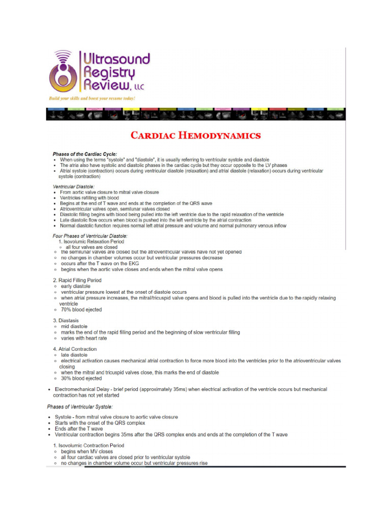 USRR Echo Cardiac Hemodynamics | PDF