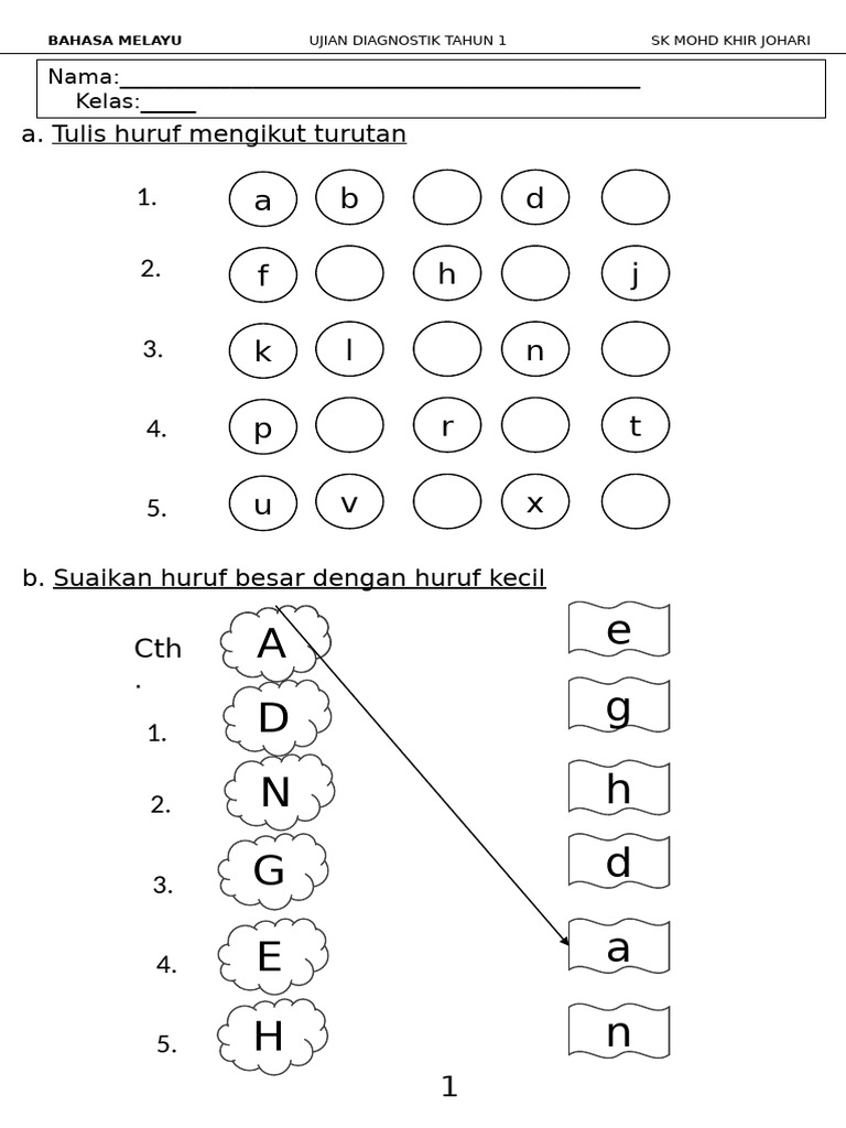 Ujian Diagnostik Tahun 1 | PDF