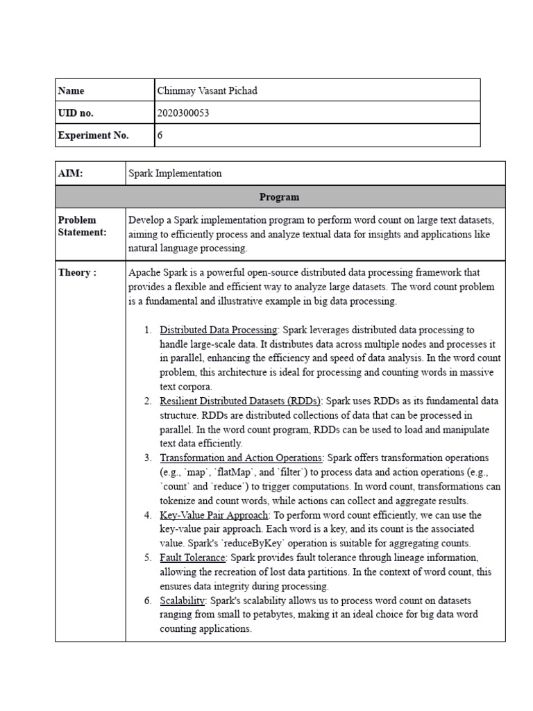 Bda Exp6 Chinmay | PDF | Apache Spark | Apache Hadoop