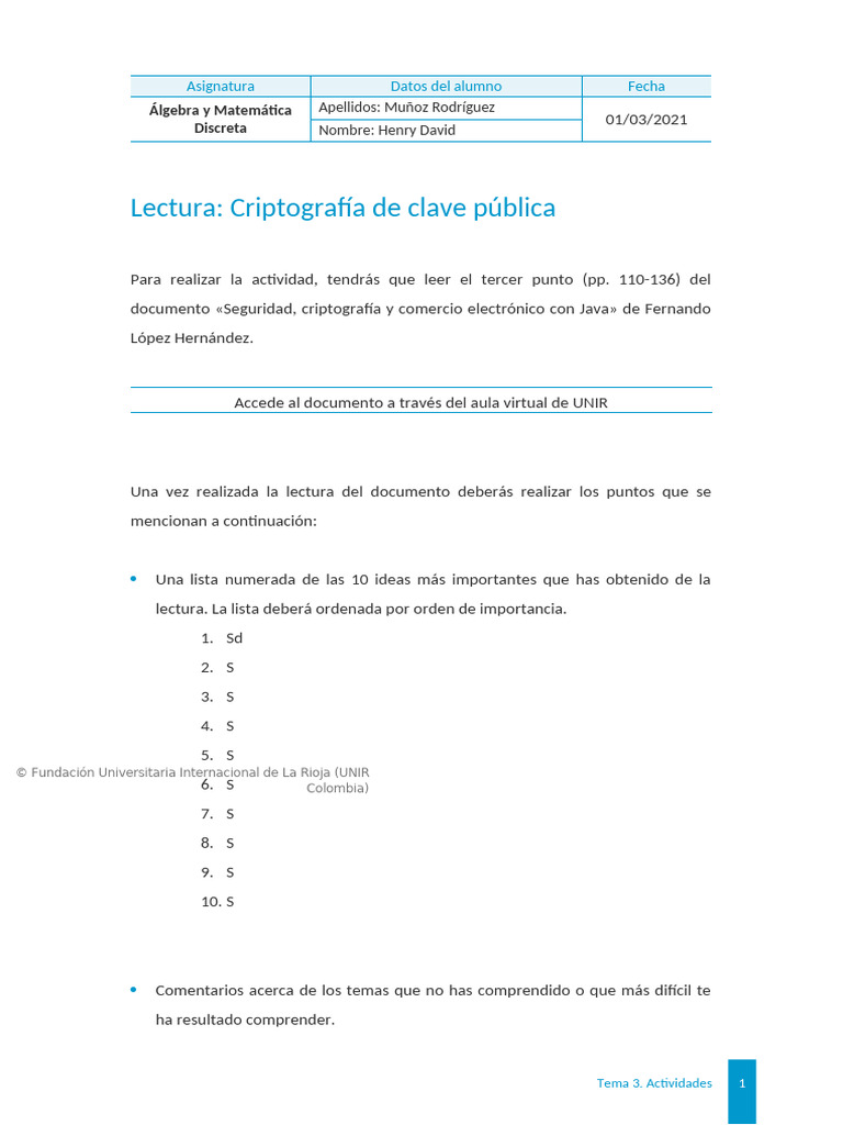 Actividad Criptografía de clave pública | PDF | Clave (criptografía ...