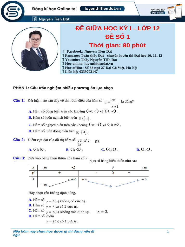 Đề GK1 TĐ | PDF