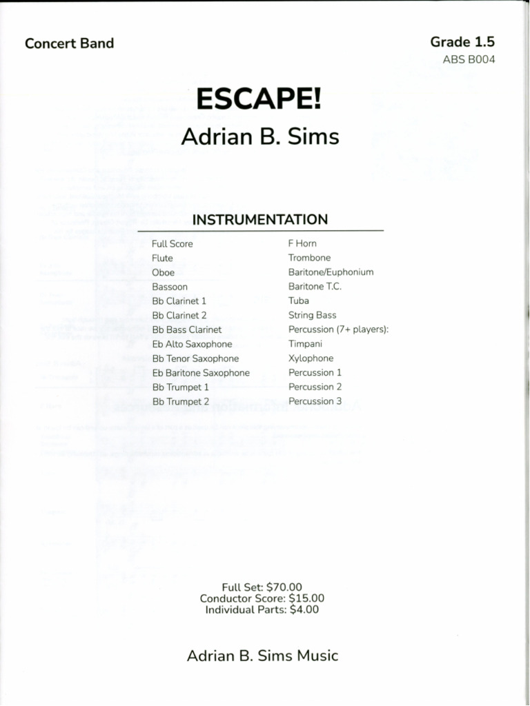 Sims, Adrian - Escape! | PDF