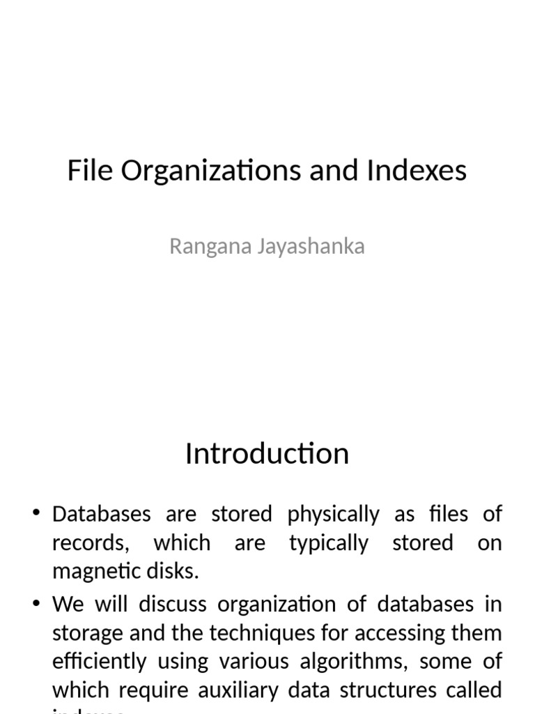 Database File Organization and Indexing | PDF | Database Index ...