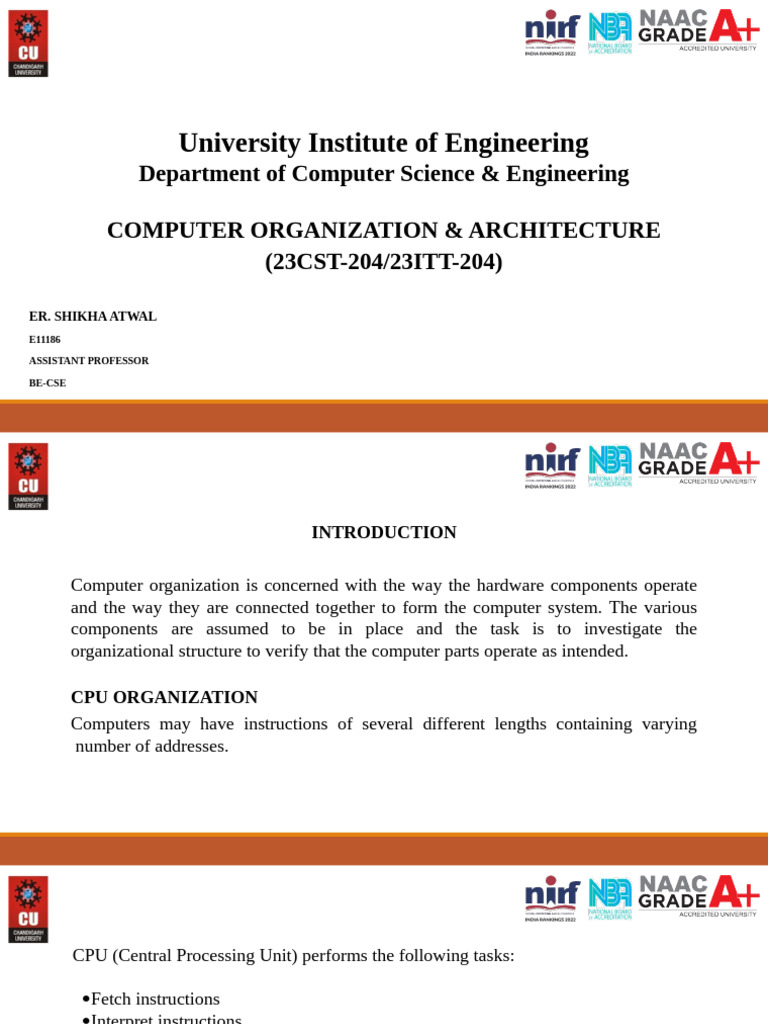 Computer Architecture Basics | PDF | Central Processing Unit | Pointer (Computer Programming)