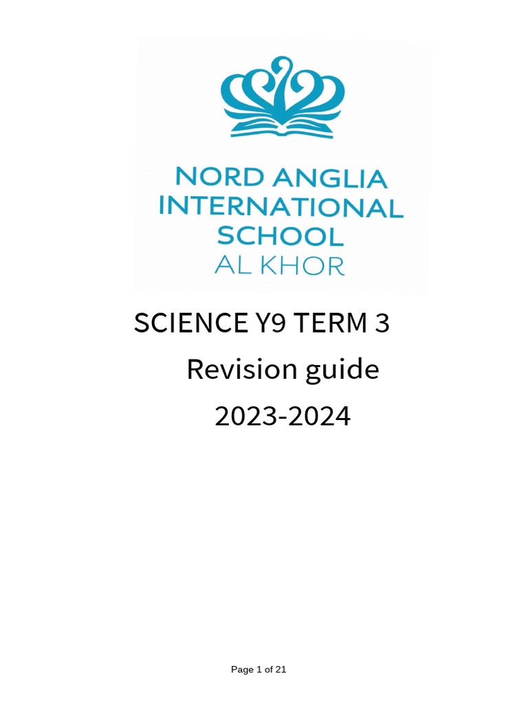 Year 9 Science Revision Guide Term 3 2023-2024 | PDF | Fertilisation | Sex