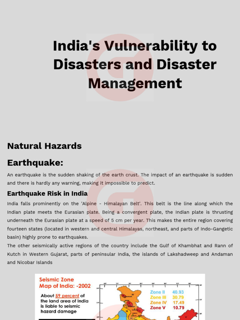 Flood and Earthquake Risk Management in India | PDF | Volcano | Flood