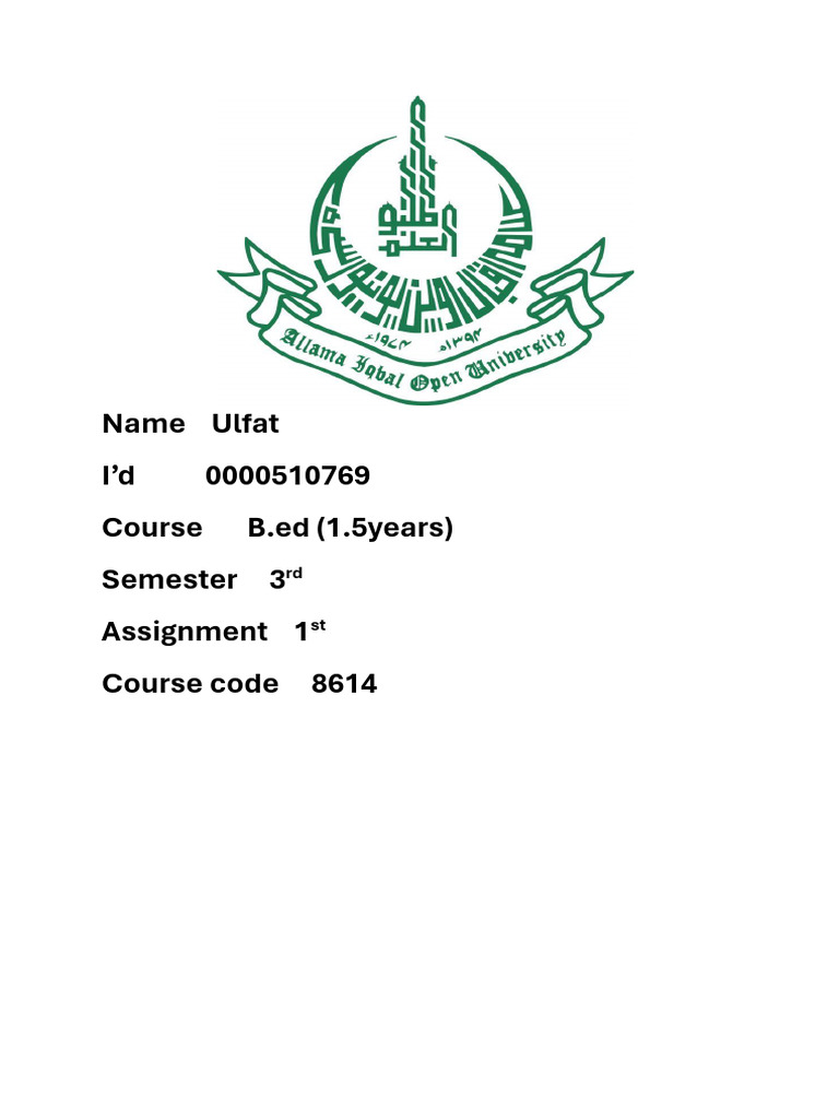 8614 1st assignment | PDF | Sampling (Statistics) | Level Of Measurement