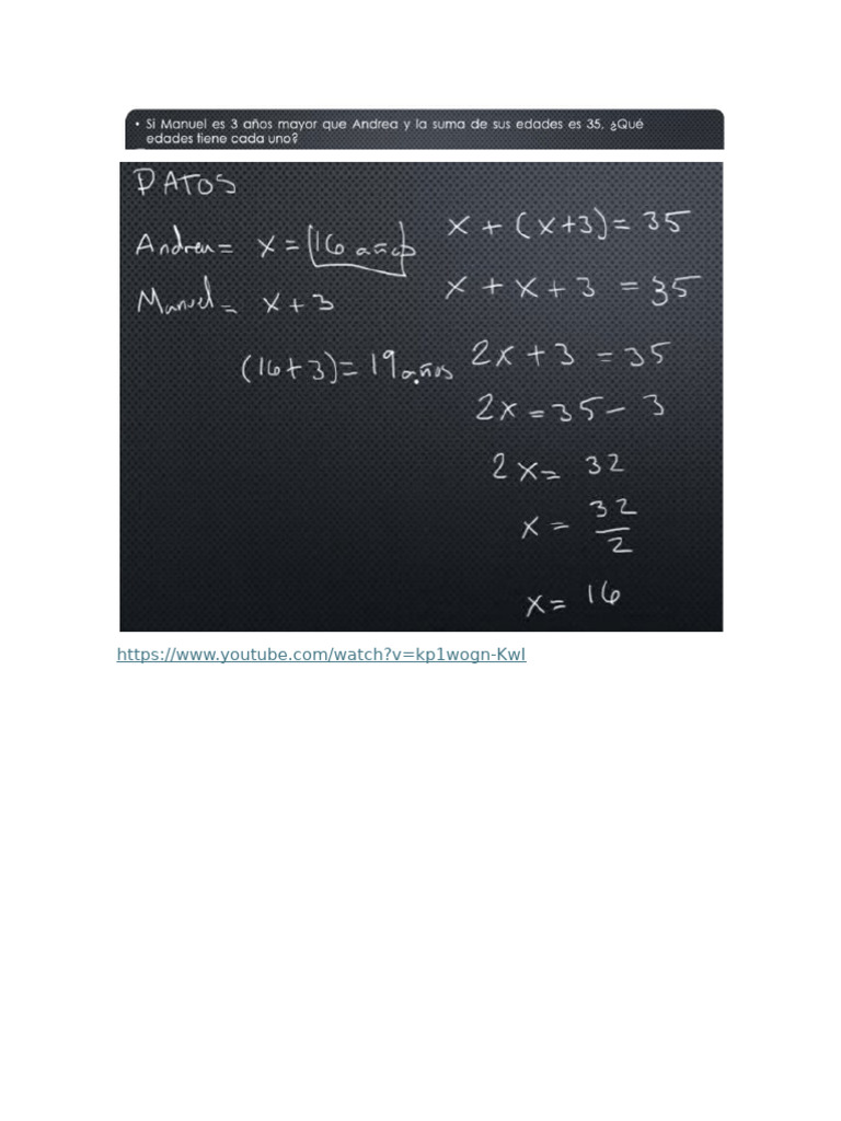 Ejemplo Problemas Algebraicos | PDF