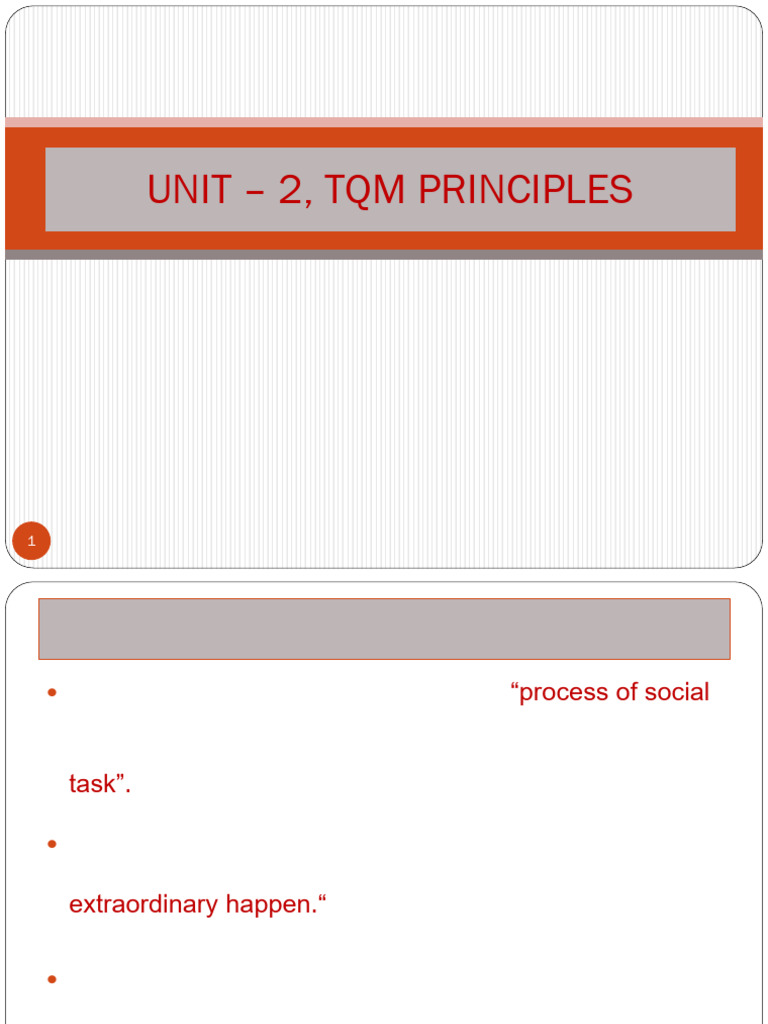 TQM Principles: Leadership & Quality Planning | PDF | Motivation ...