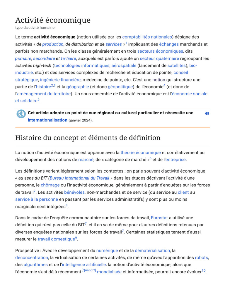 Définition et enjeux de l'activité économique | PDF | Économie | Business