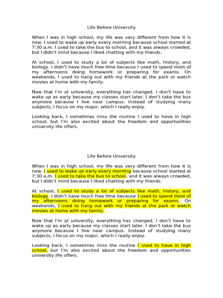 Life Before University | PDF