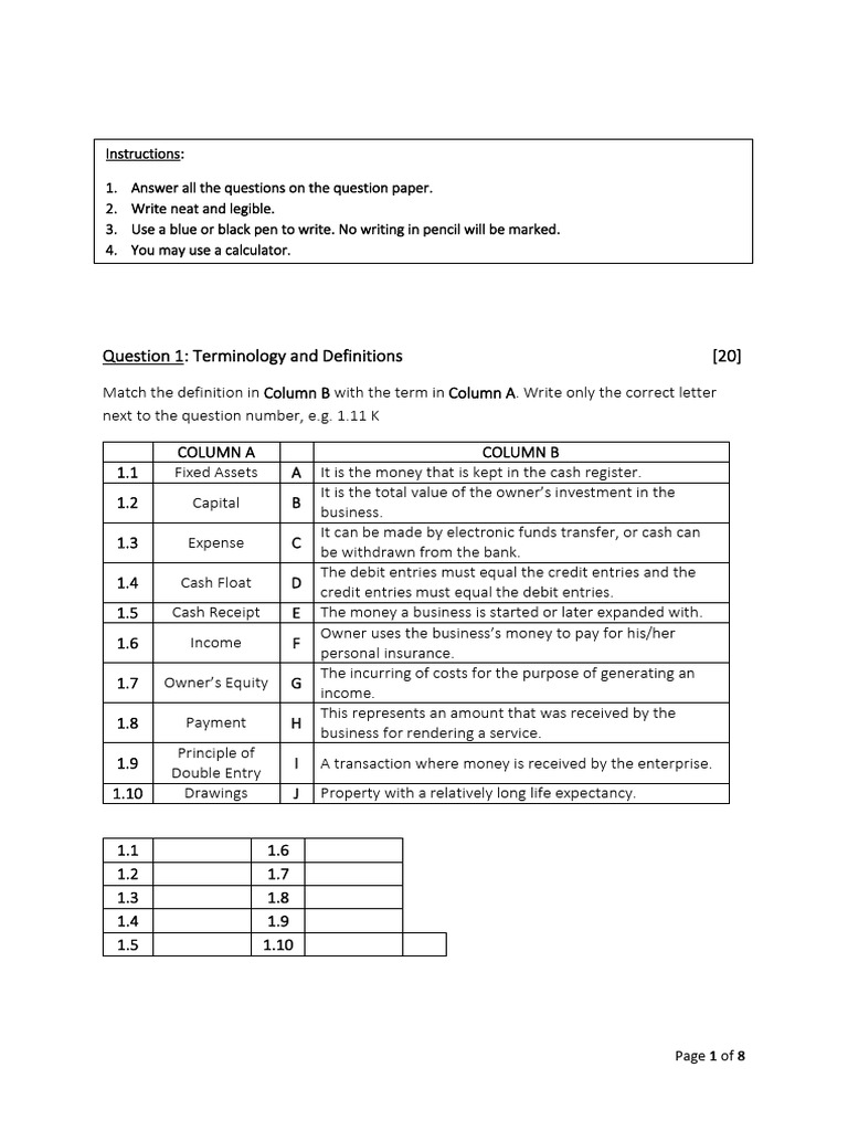 EMS Gr. 8 Accounting | PDF | Debits And Credits | Business