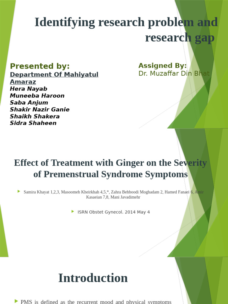 Identifying Research Problem and Research Gap | PDF | Premenstrual ...