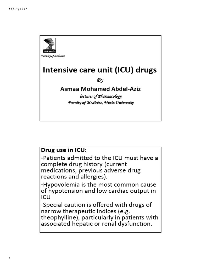 ICU DRUGS | PDF | Intensive Care Medicine | Fentanyl