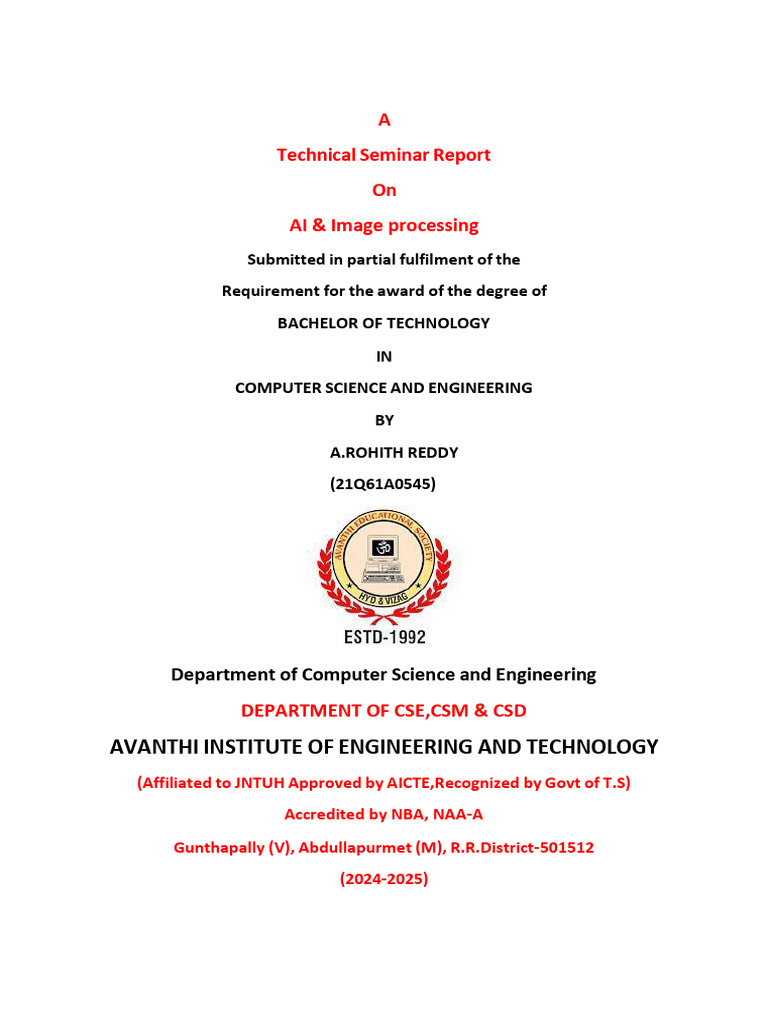 Technical Seminar Document Sample Format | PDF | Artificial Intelligence | Intelligence (AI ...