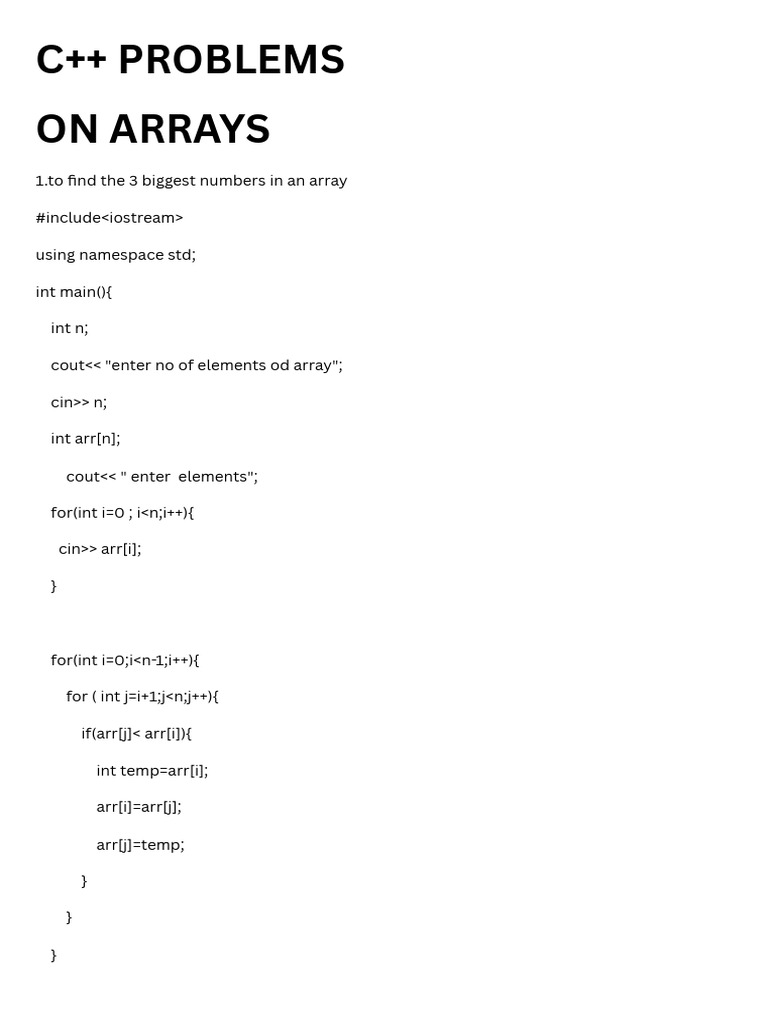 c++ problems | PDF | Namespace | Computer Programming c++ problems | PDF | Namespace | Computer Programming