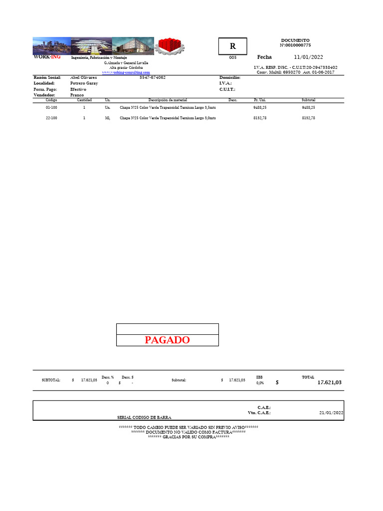 Pagado: Work-Fecha | PDF