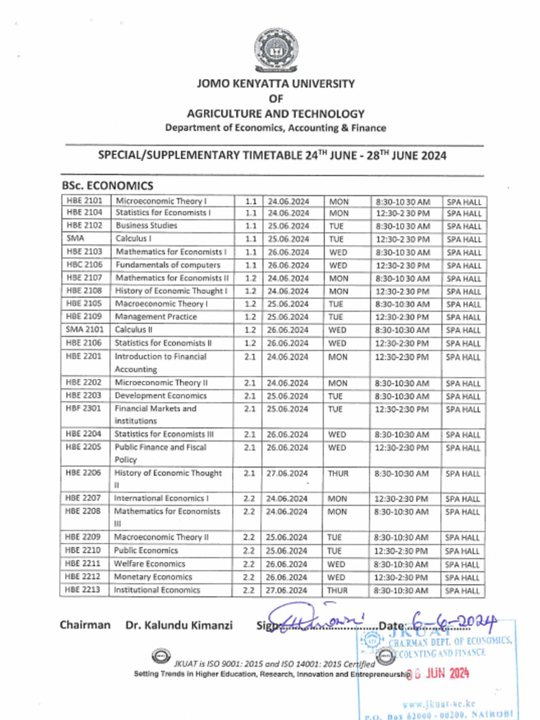 Supp-Special Timetable June 2024 | PDF