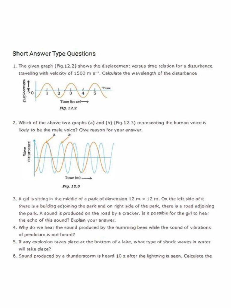 Sound Waves and Their Properties Questions | PDF