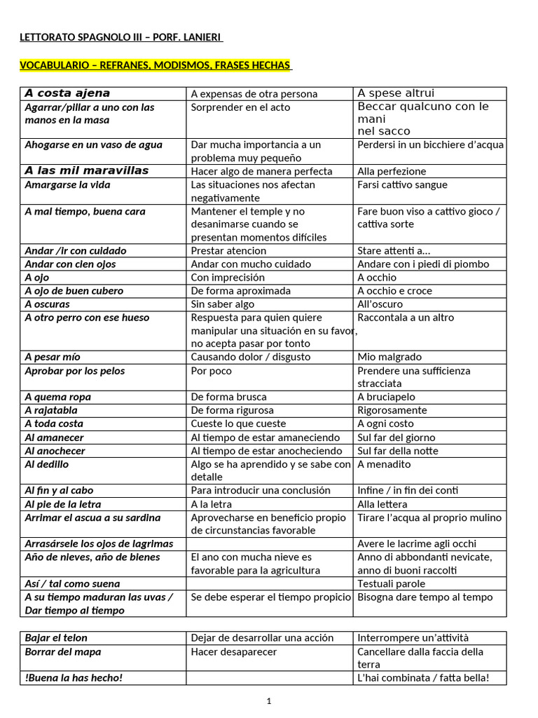 Vocabulario y Léxico | PDF