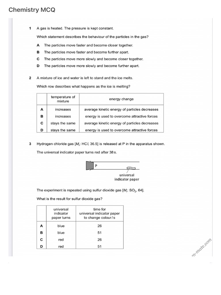 Chemistry MCQ | PDF