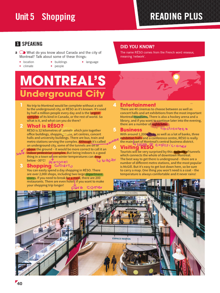 A2 Unit 5 Reading Plus Lesson | PDF | Verb | Adjective