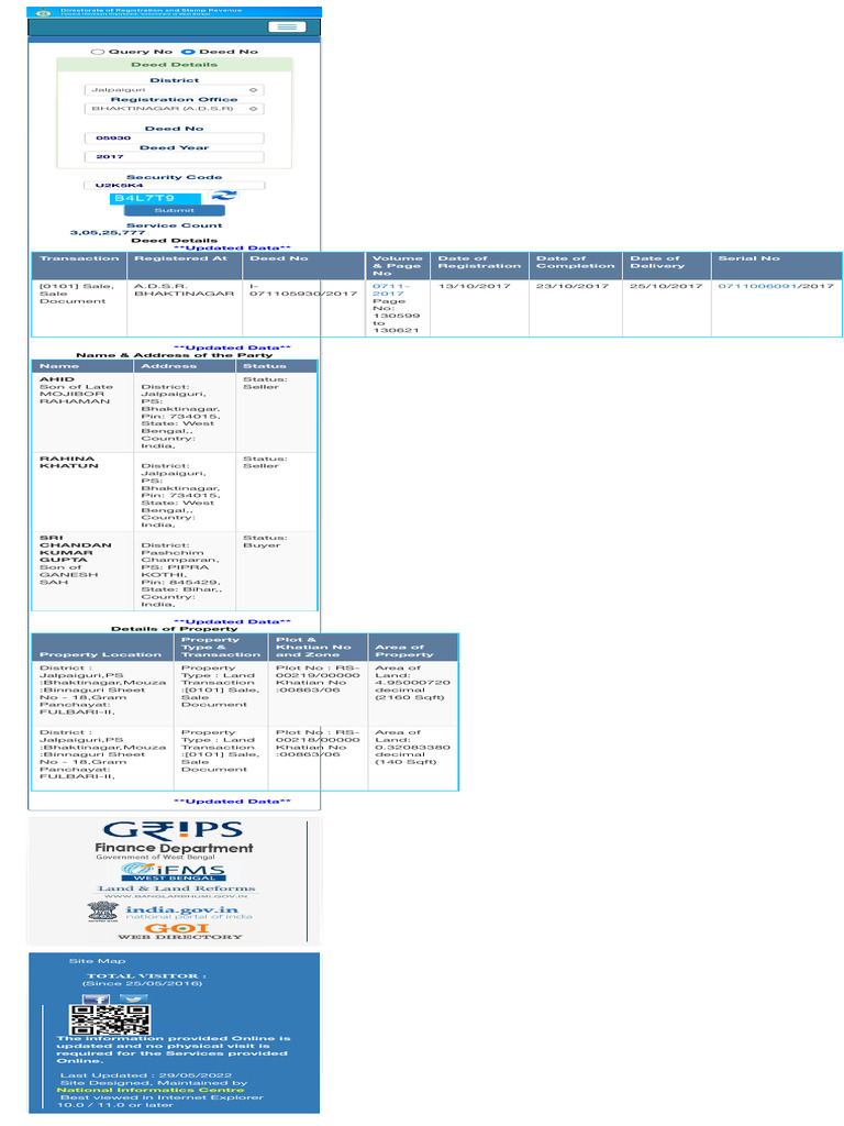 Jalpaiguri Land Sale Deed Details | PDF