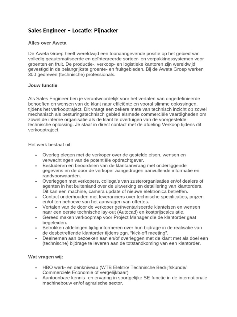 Sales Engineer-1 | PDF