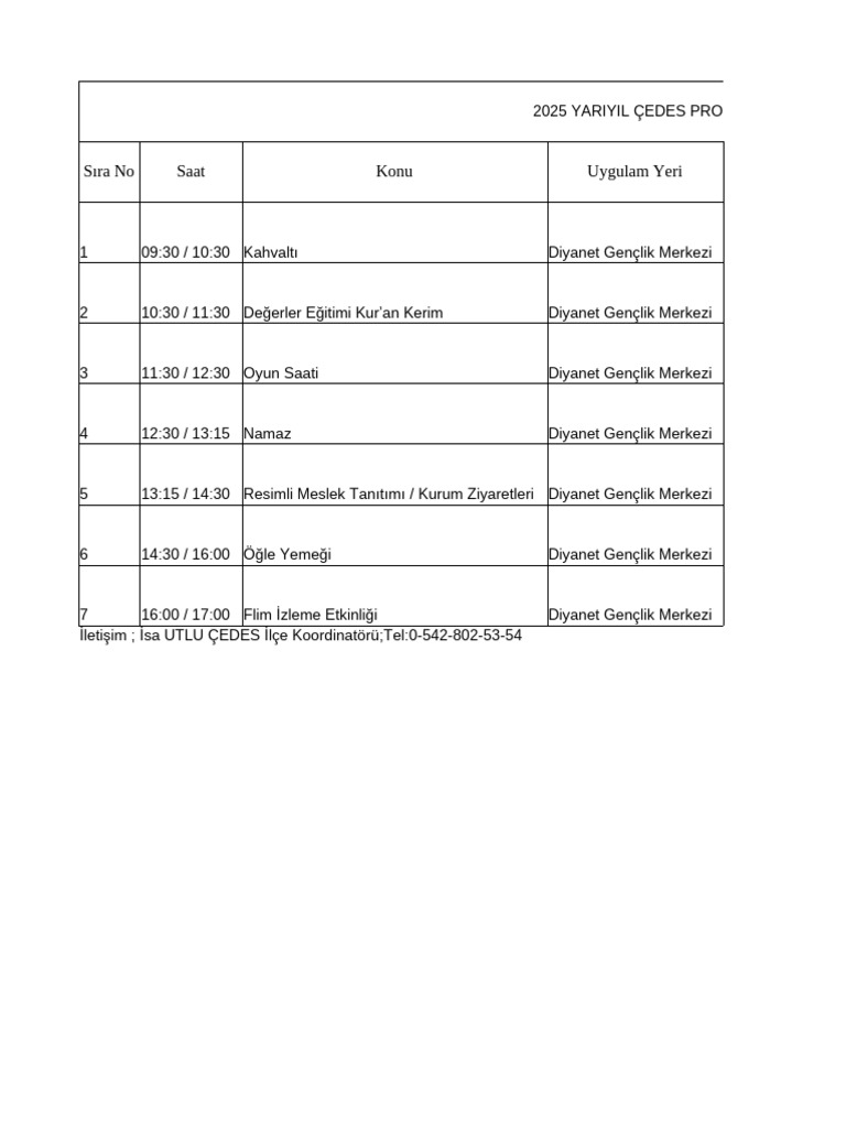 Kamp Programı | PDF