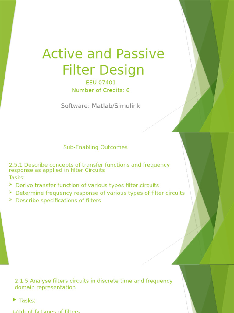 Active and Passive Filter Design Guide | PDF | Electronic Filter ...