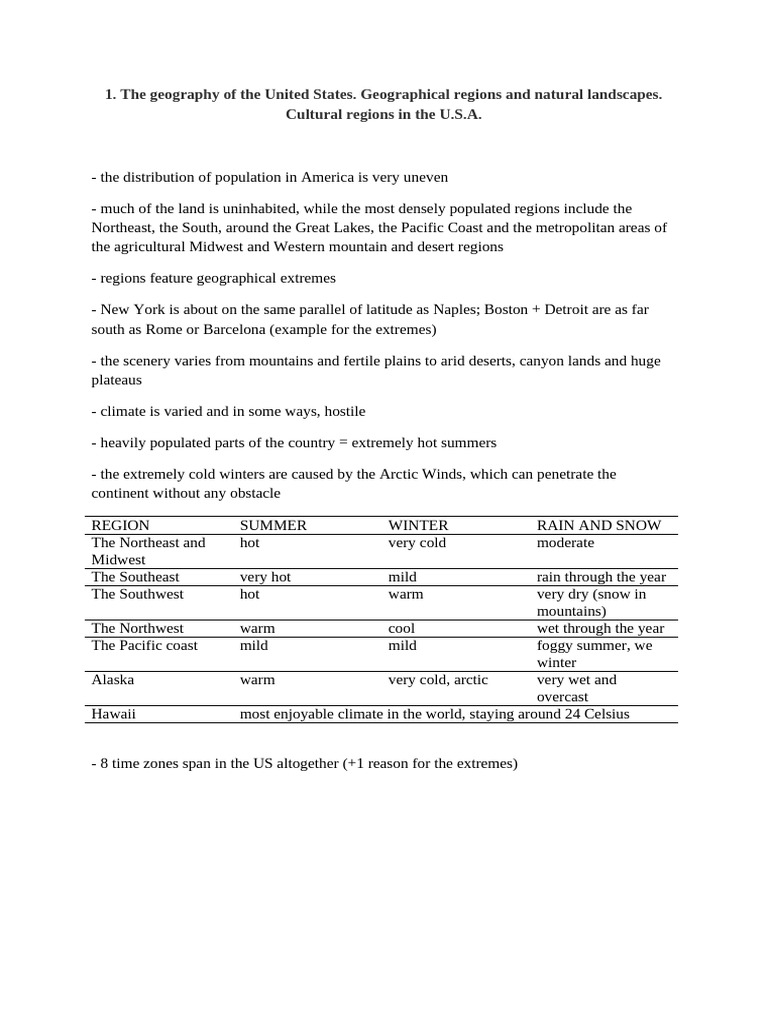 American 1. Geography and Regions | PDF | Southern United States ...