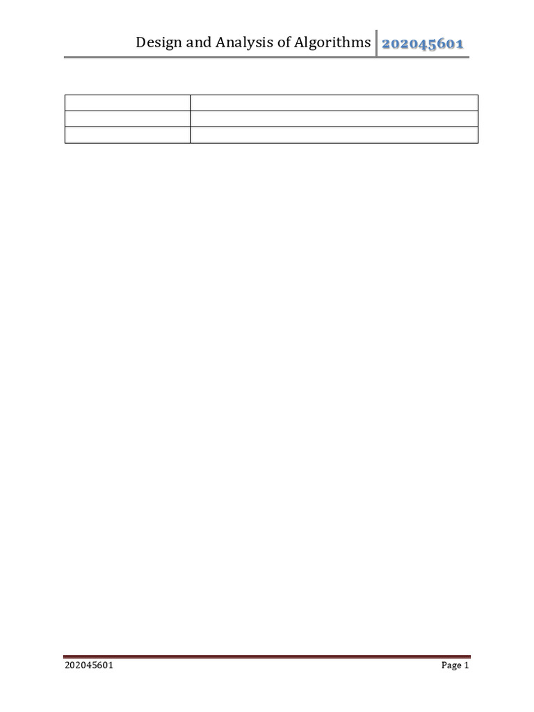 DAA Report | PDF | Algorithms | Algorithms And Data Structures