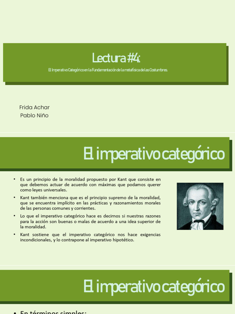 El Imperativo Categórico de Kant | PDF | Immanuel Kant
