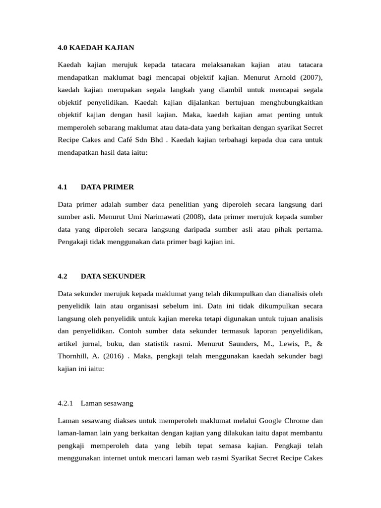 4.0 Kaedah Kajian | PDF